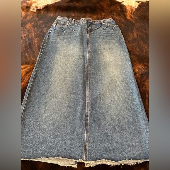 Cato | Skirts | Cato Denim Maxi Skirt 2 Career Office Business Casual ...